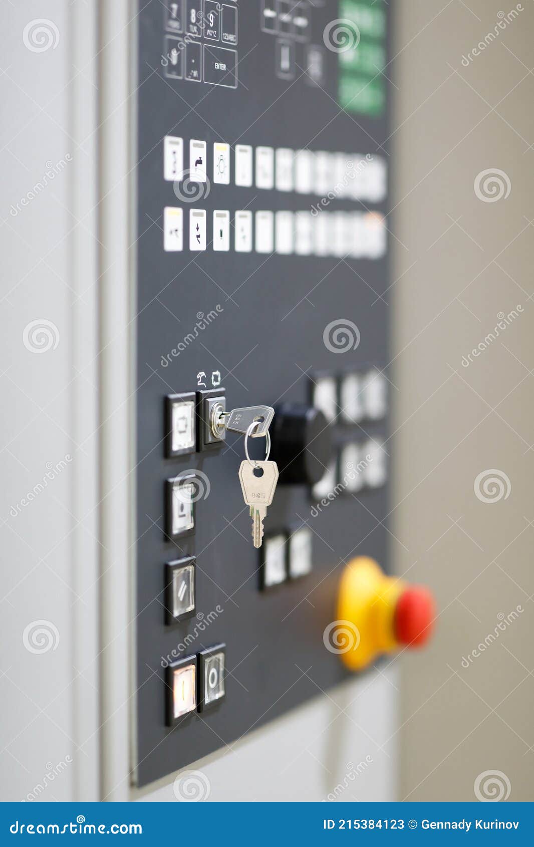 Key Switch on Control Panel of Industrial Machine Stock Image - Image ...