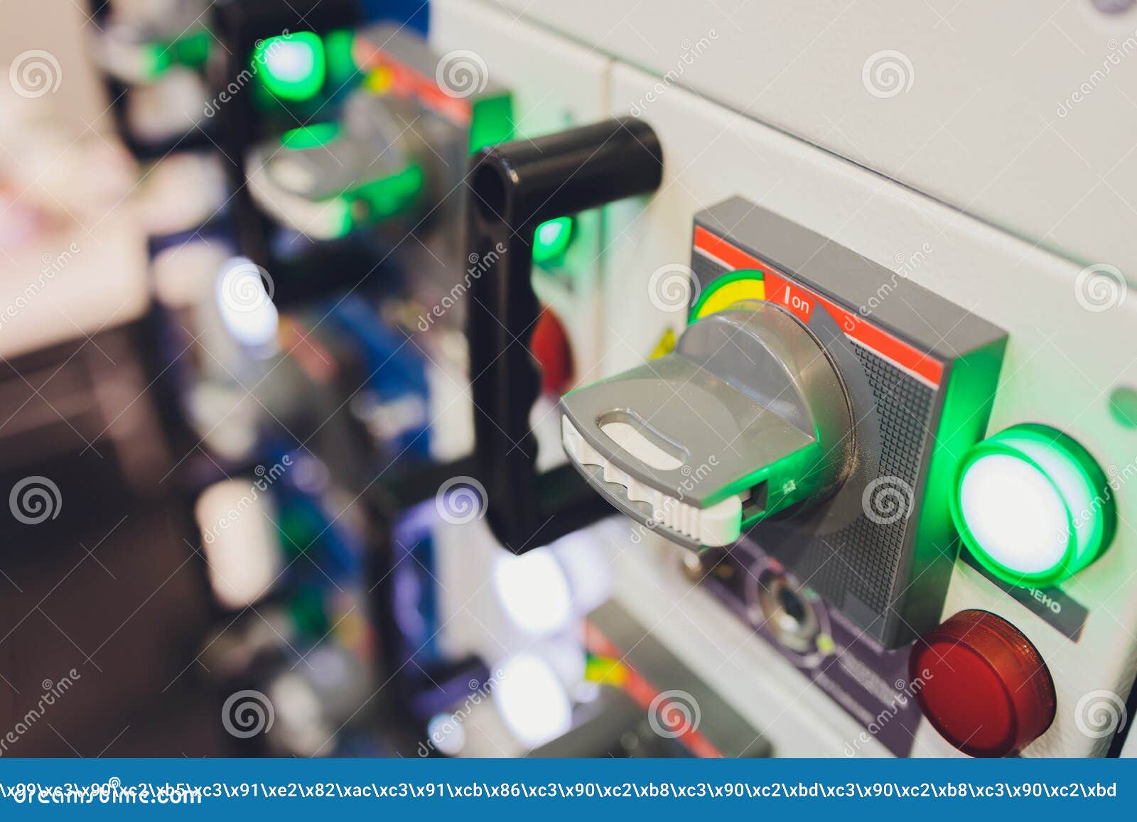 Key Switch Select Mode Buttons and Display on Control Panel. Stock ...