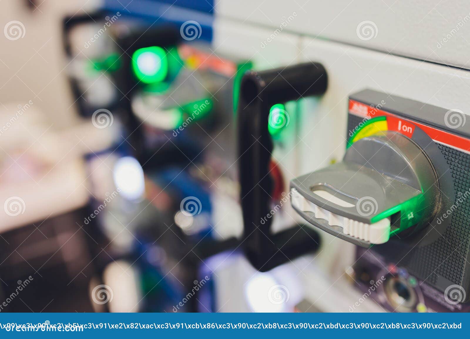 Key Switch Select Mode Buttons and Display on Control Panel. Stock ...