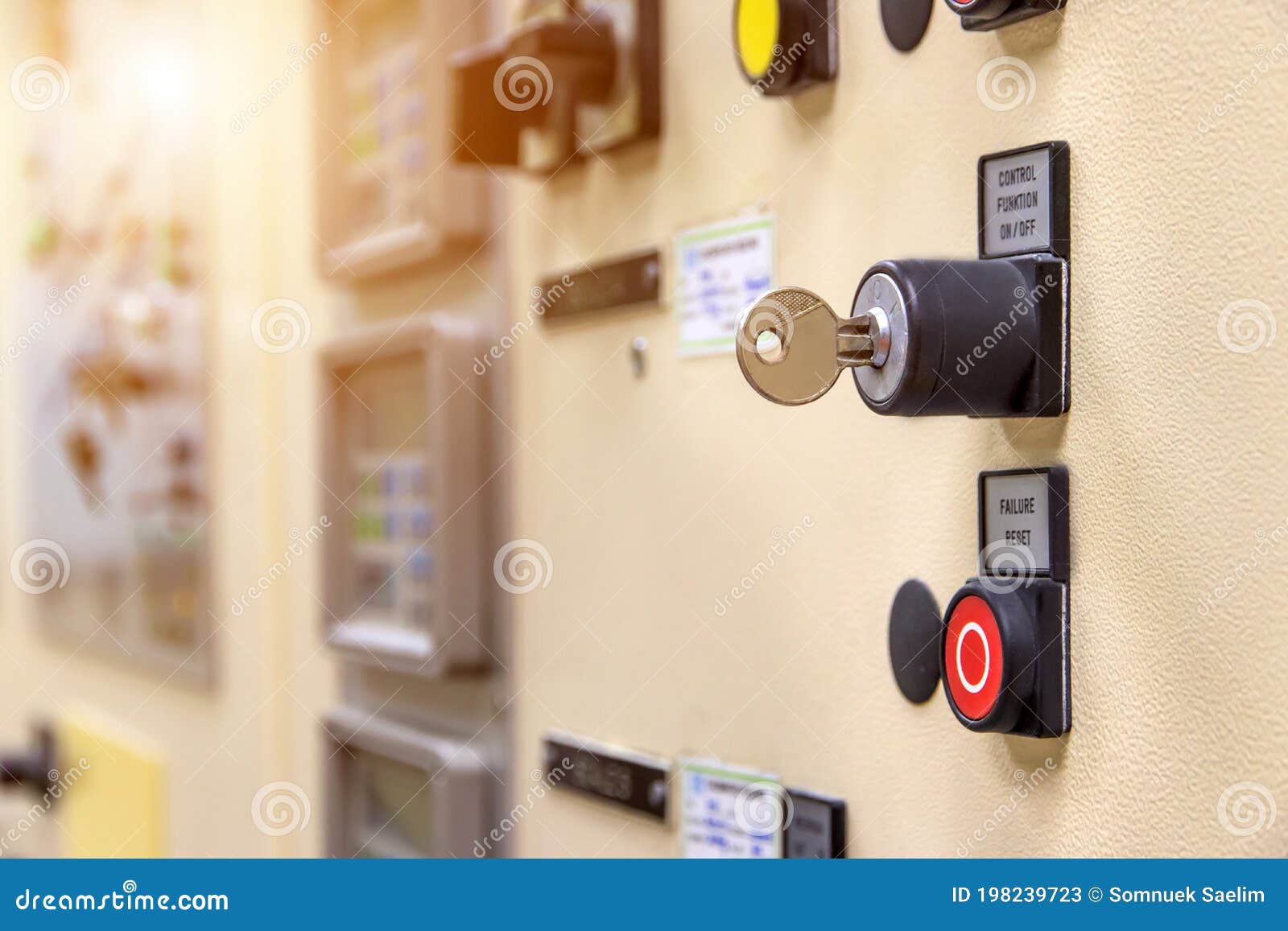 Key Switch Select Mode in Electrical Control Panel Contains Switch ...