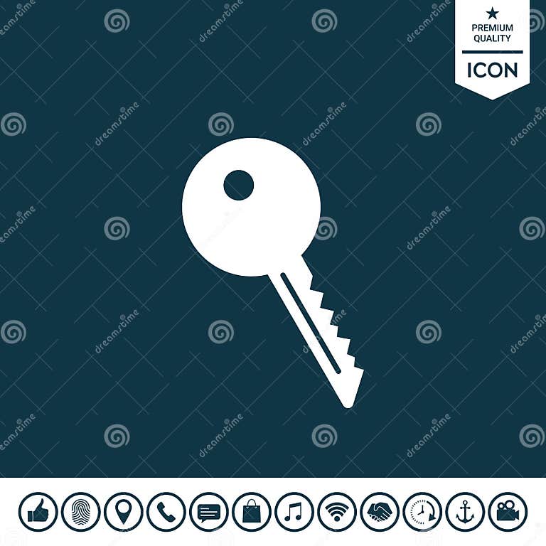Key symbol icon stock vector. Illustration of background - 107006631
