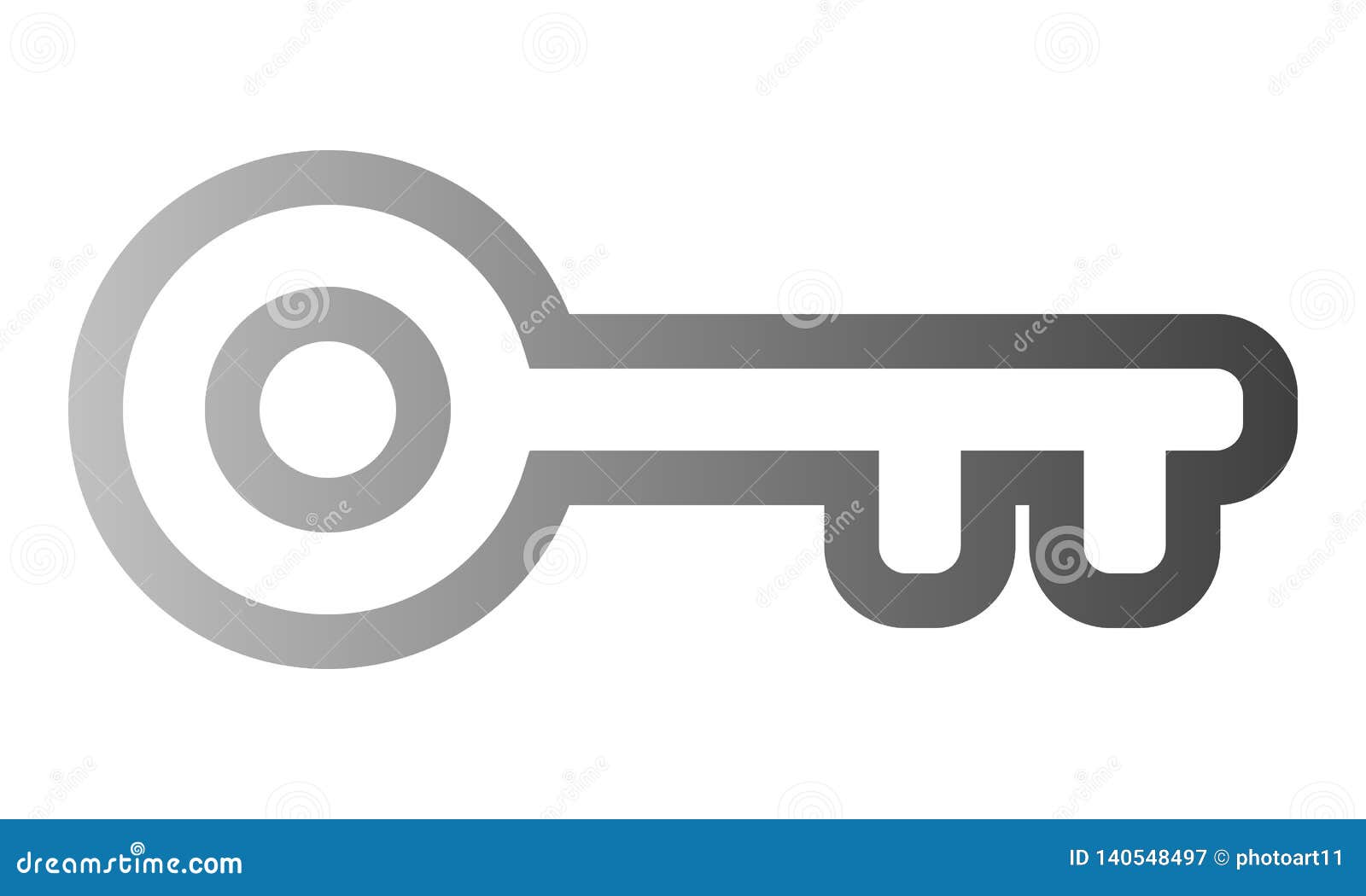 Key Symbol Icon - Red Gradient Outline, Isolated - Vector Stock Vector ...