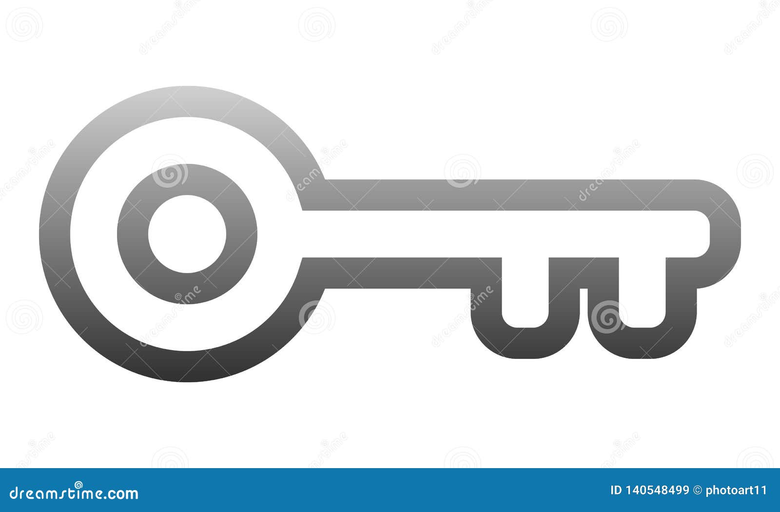 Key Symbol Icon - Red Gradient Outline, Isolated - Vector Stock Vector ...