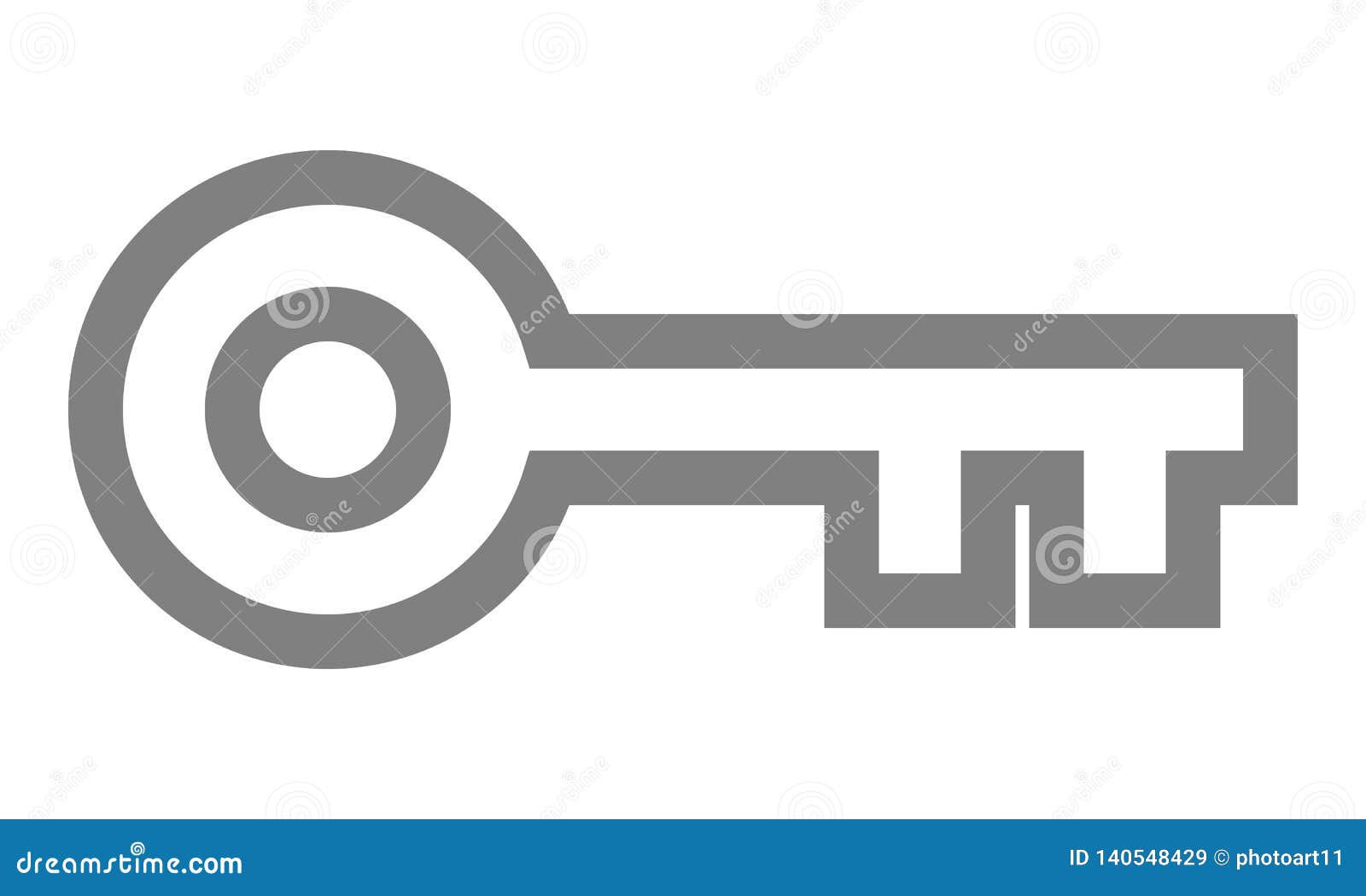 Key Symbol Icon - Red Simple Outline, Isolated - Vector Stock Vector ...