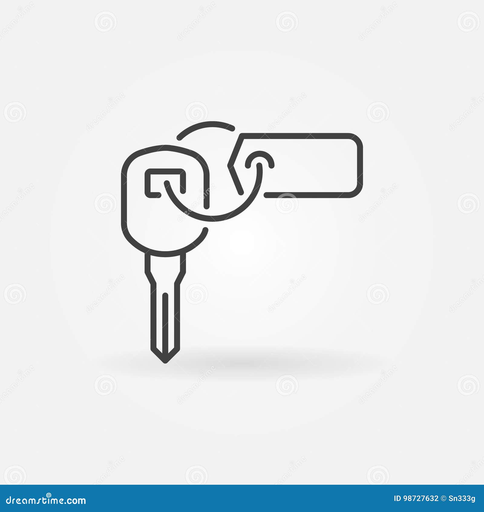 Key with tag icon stock vector. Illustration of rent - 98727632