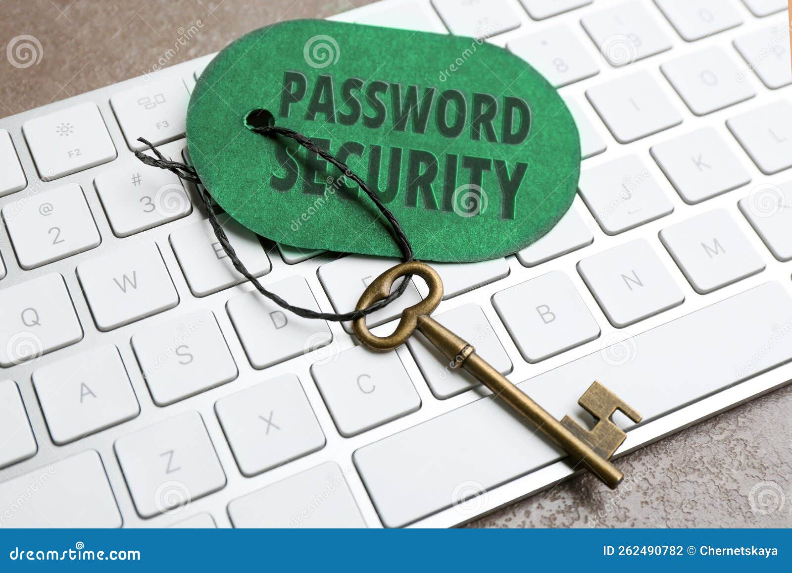 Key with Tag PASSWORD SECURITY on Keyboard, Closeup Stock Photo - Image ...
