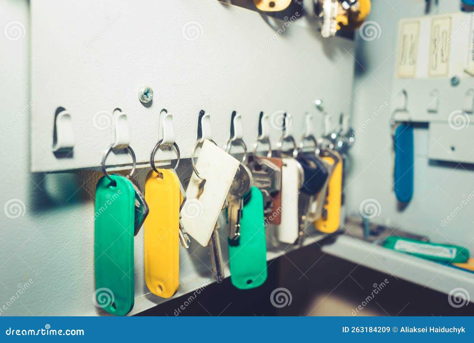 Key Tags Hanging in the Closet Stock Image - Image of home, security ...