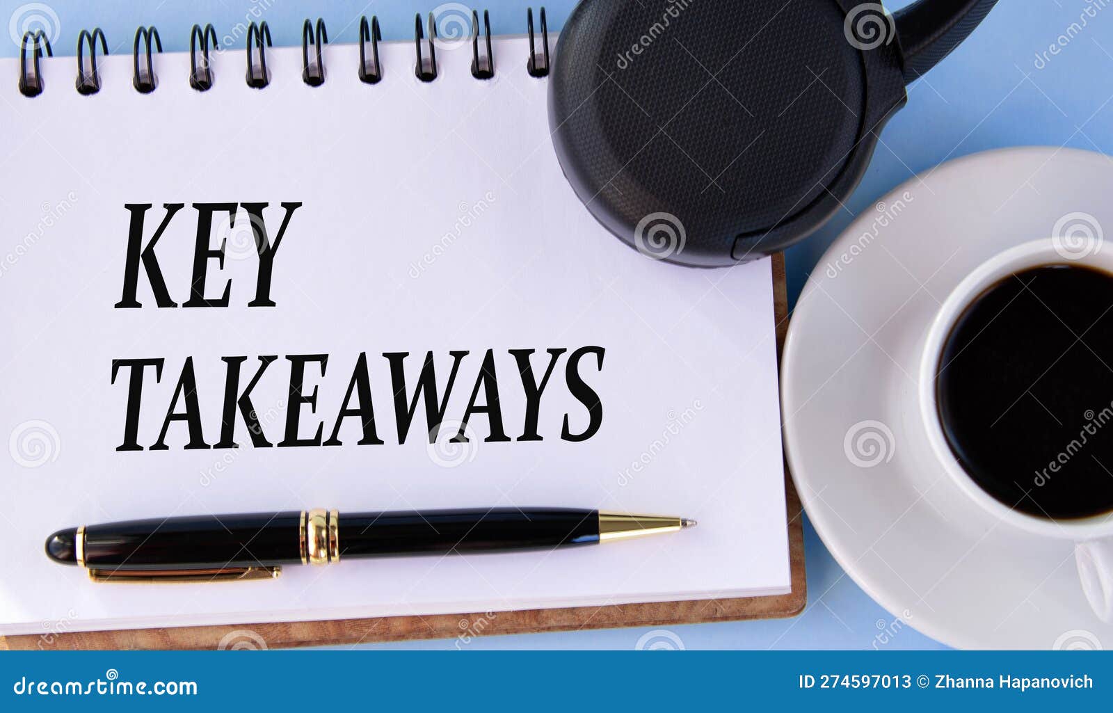 KEY TAKEAWAYS - Words in a White Notepad on a Light Background with a ...