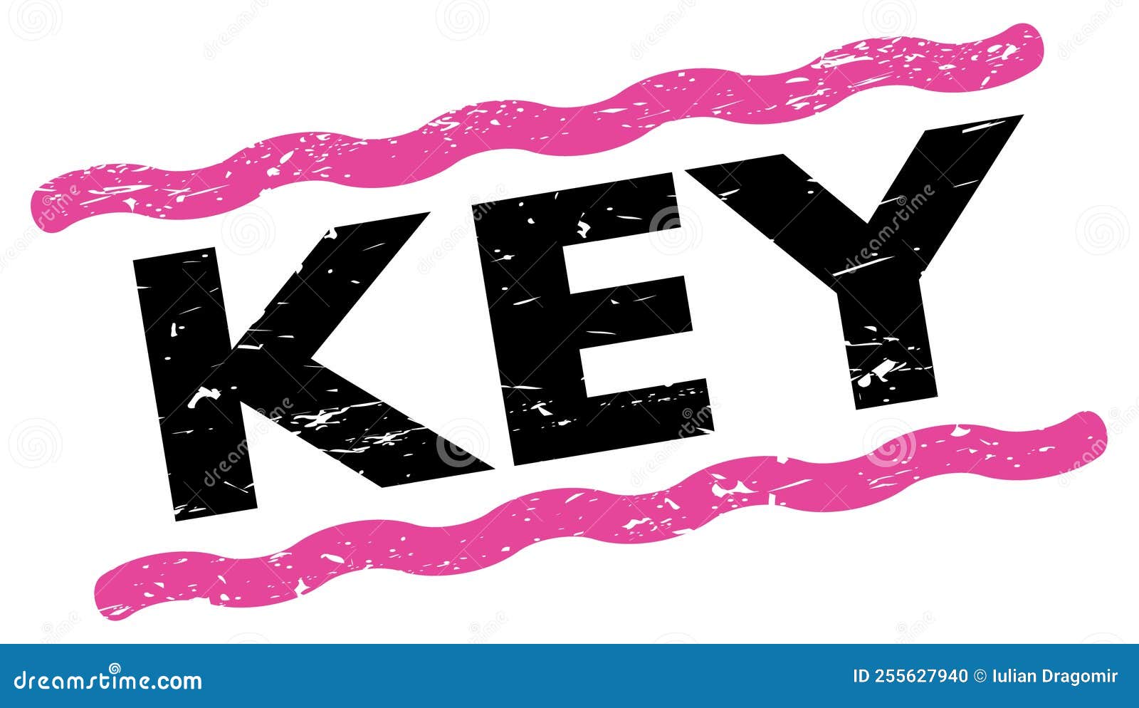 KEY Text on Pink-black Lines Stamp Sign Stock Illustration ...