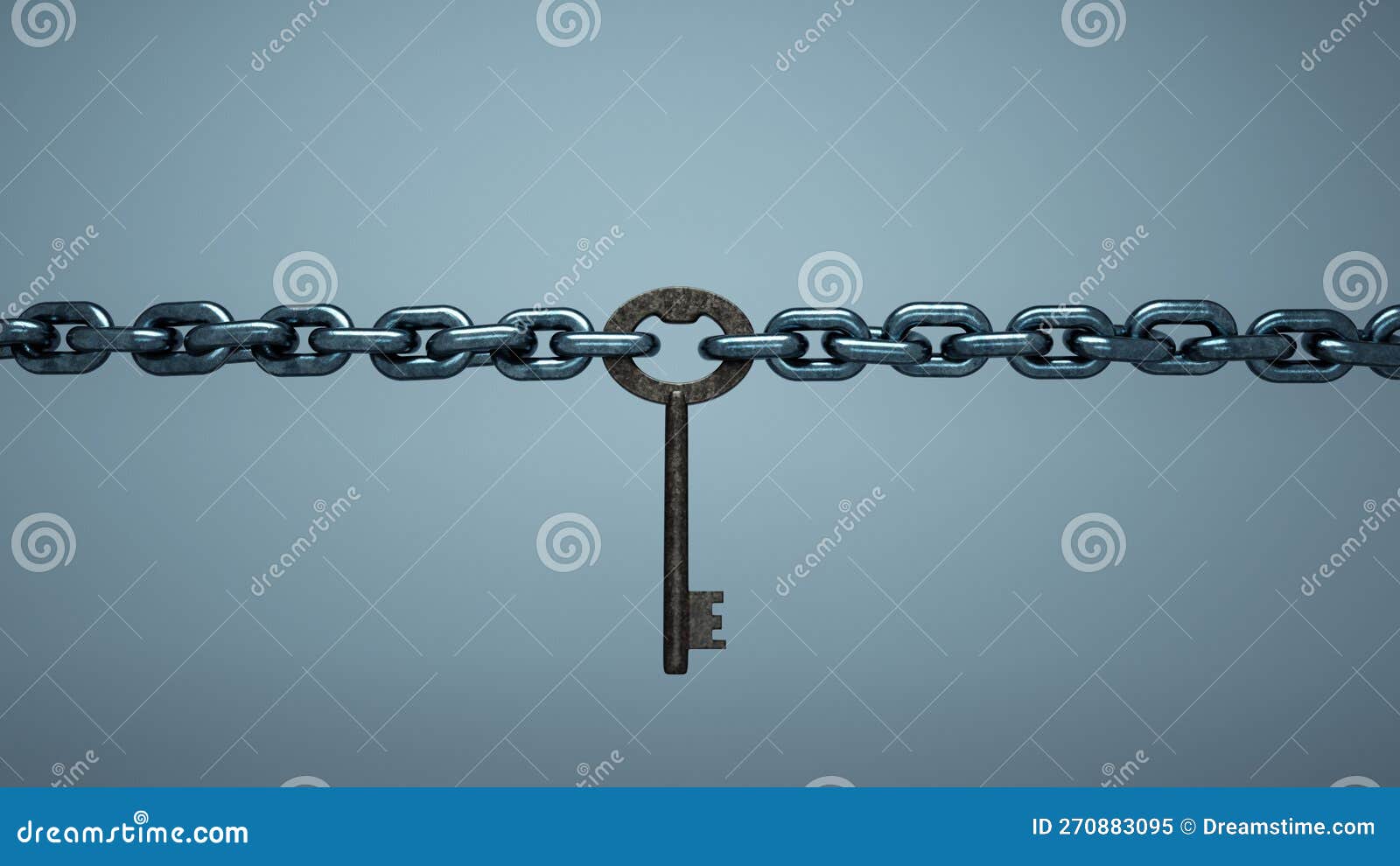 Key tied with an chain stock illustration. Illustration of strong ...