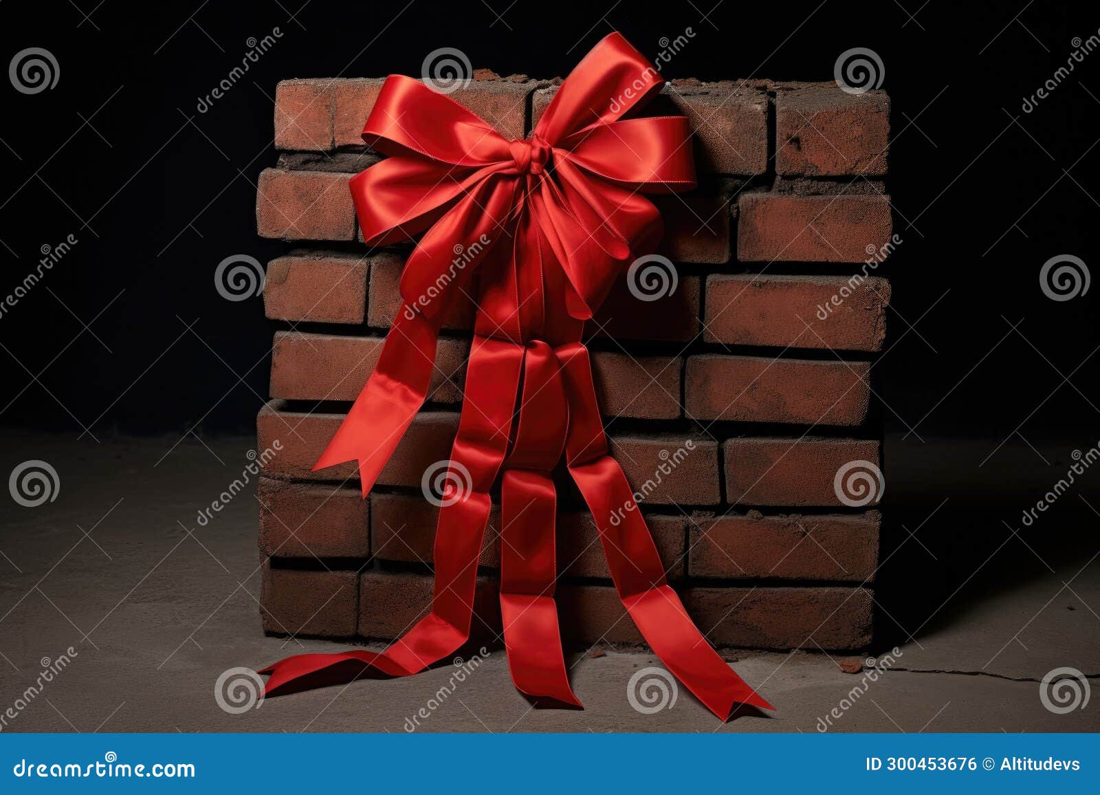 Key Tied with a Red Ribbon on a Neatly Arranged Stack of Bricks Stock ...