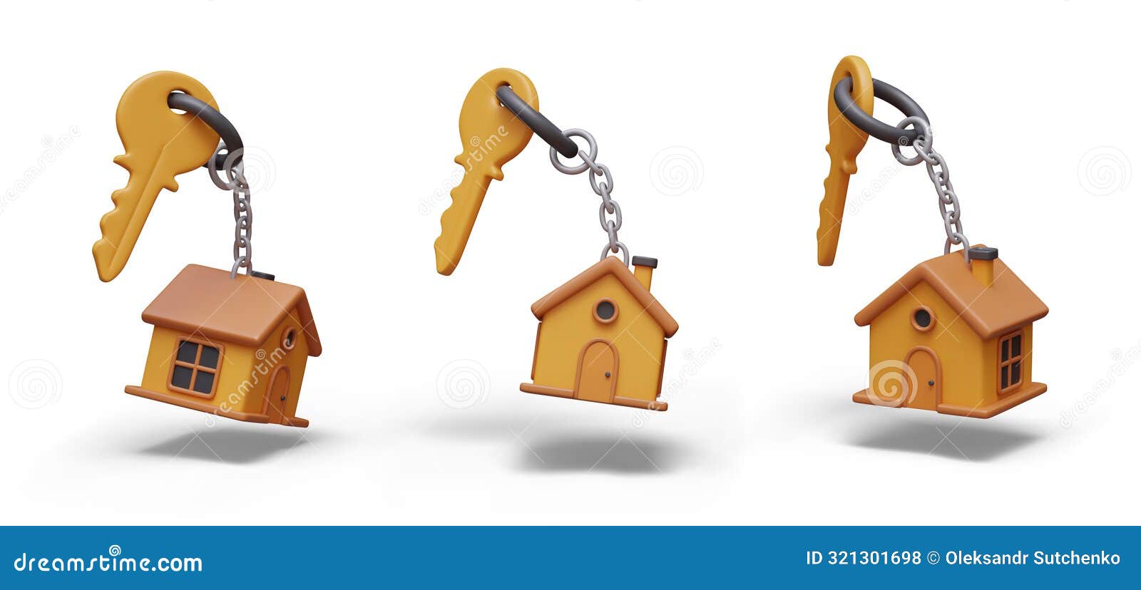 Key To Apartment Building. Key Ring in Shape of House Stock ...