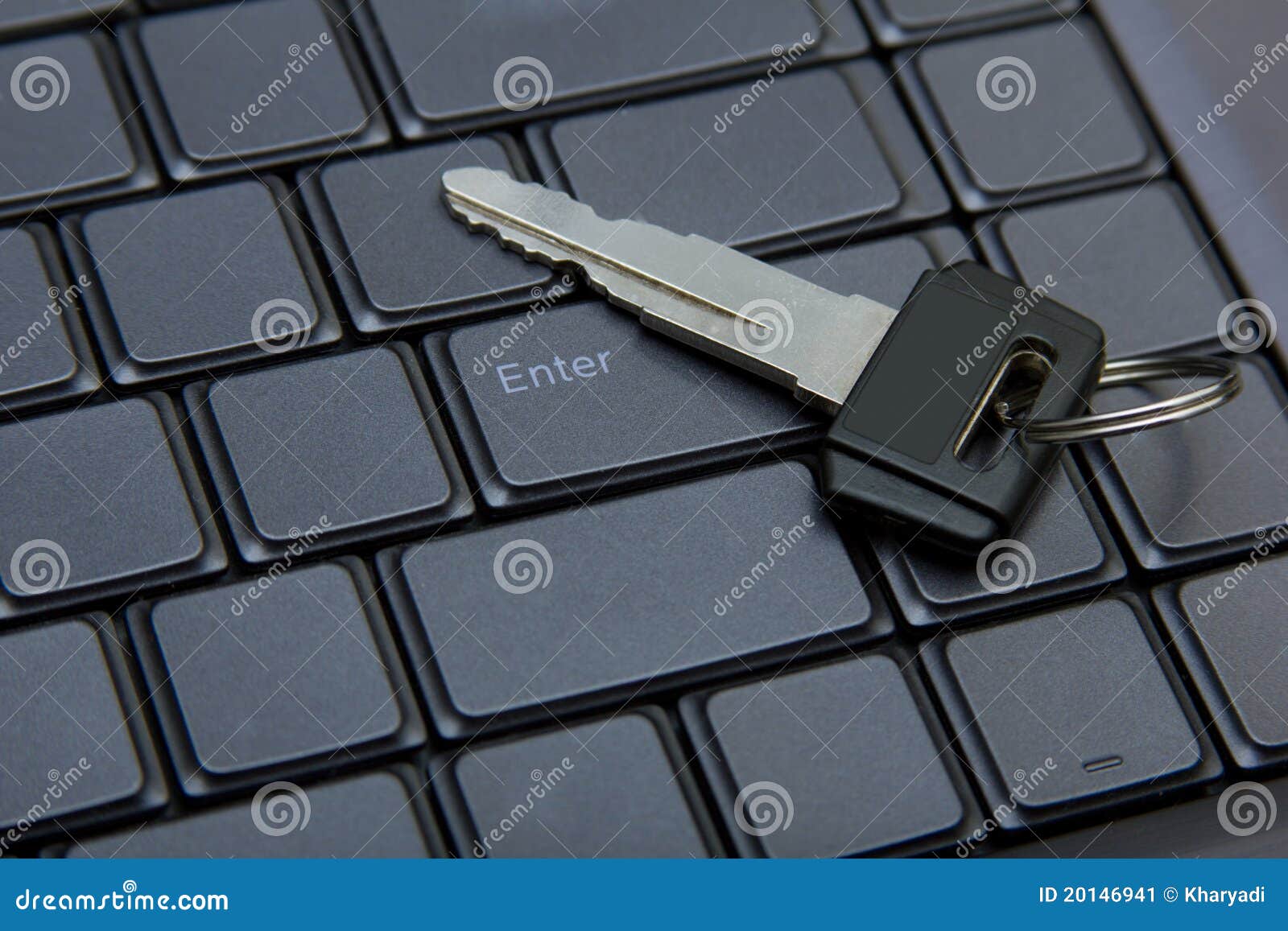 Key To Entering a Computer. Stock Image - Image of modern, netbook ...