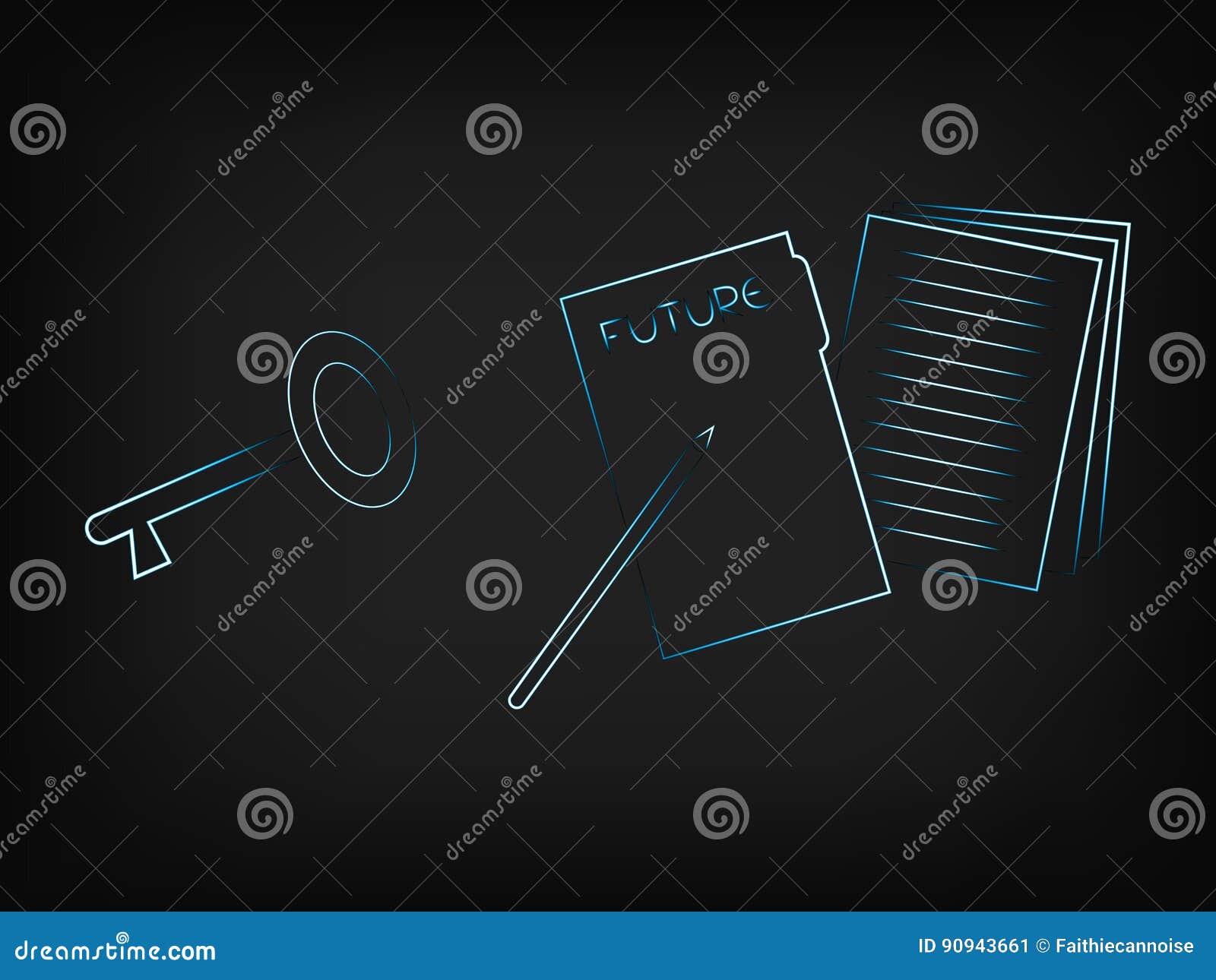 Key To the Future, Project or Contract Stock Vector - Illustration of ...
