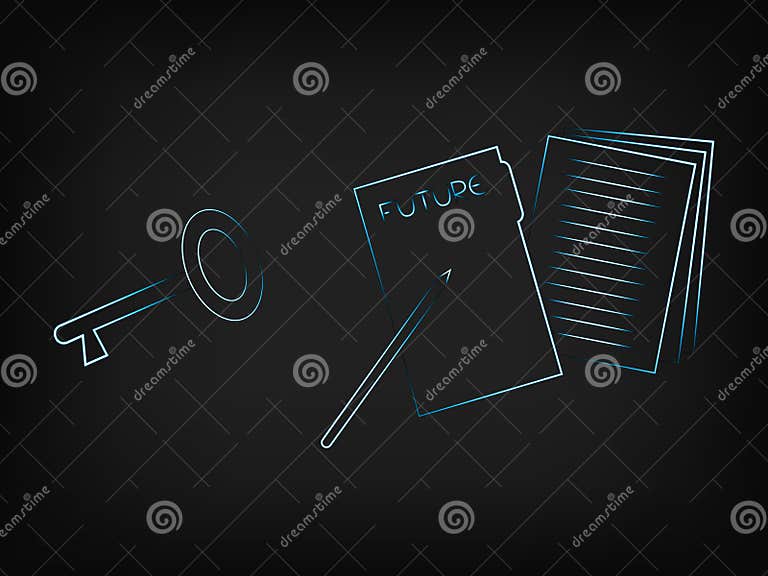 Key To the Future, Project or Contract Stock Vector - Illustration of ...