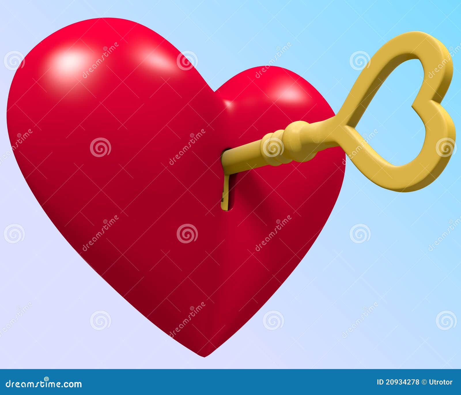Key to heart stock illustration. Illustration of separated - 20934278