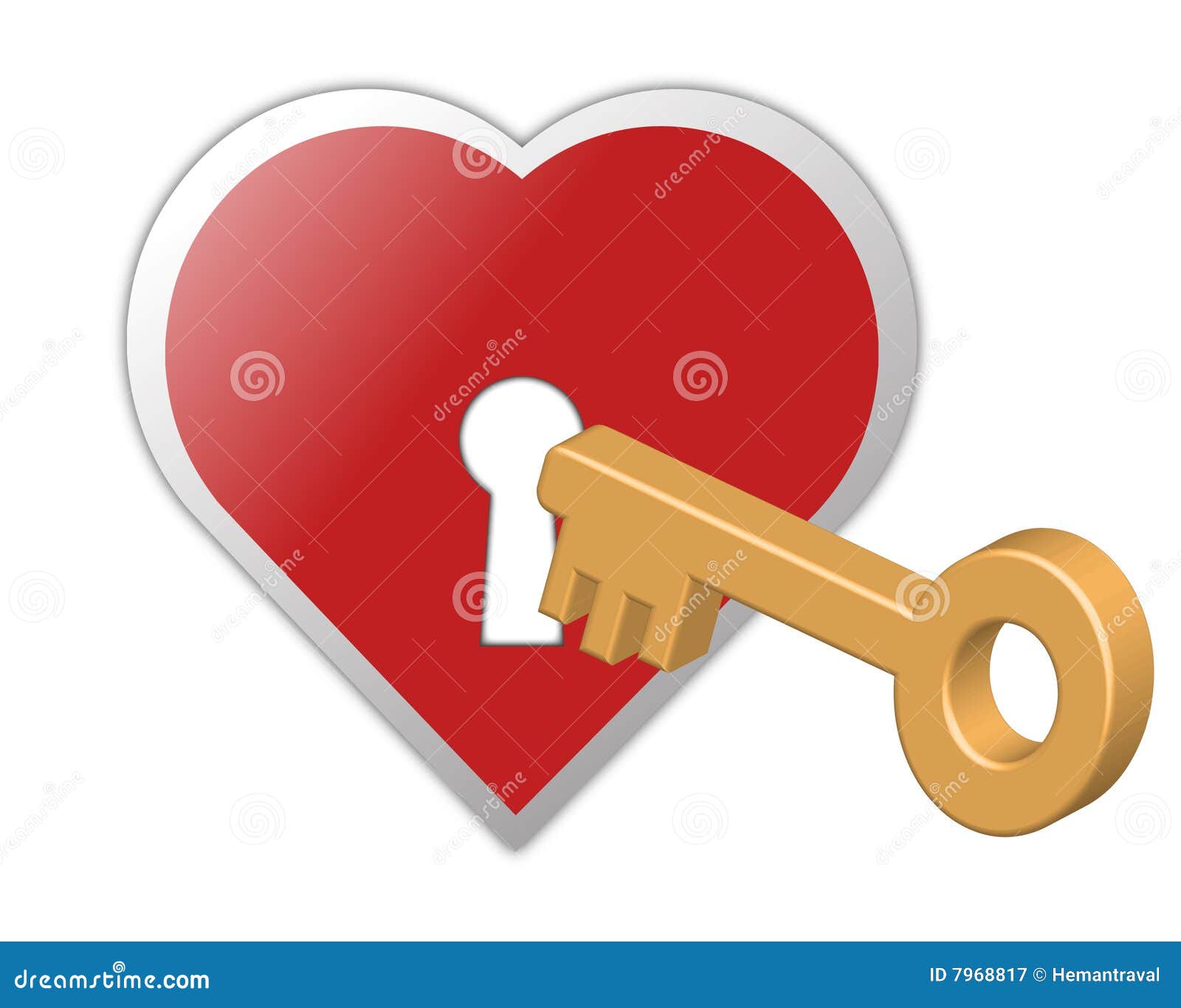 Key To Heart stock illustration. Illustration of valentine - 7968817
