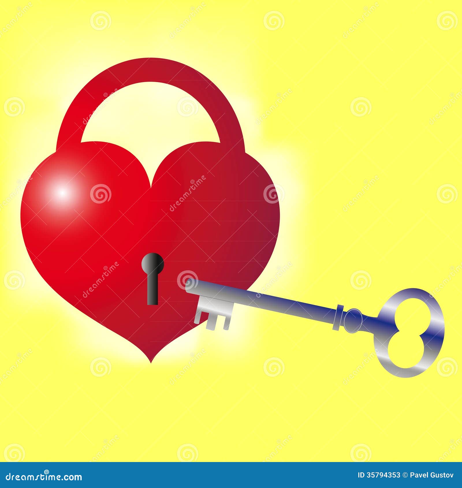 Key to the heart stock illustration. Illustration of abstract - 35794353