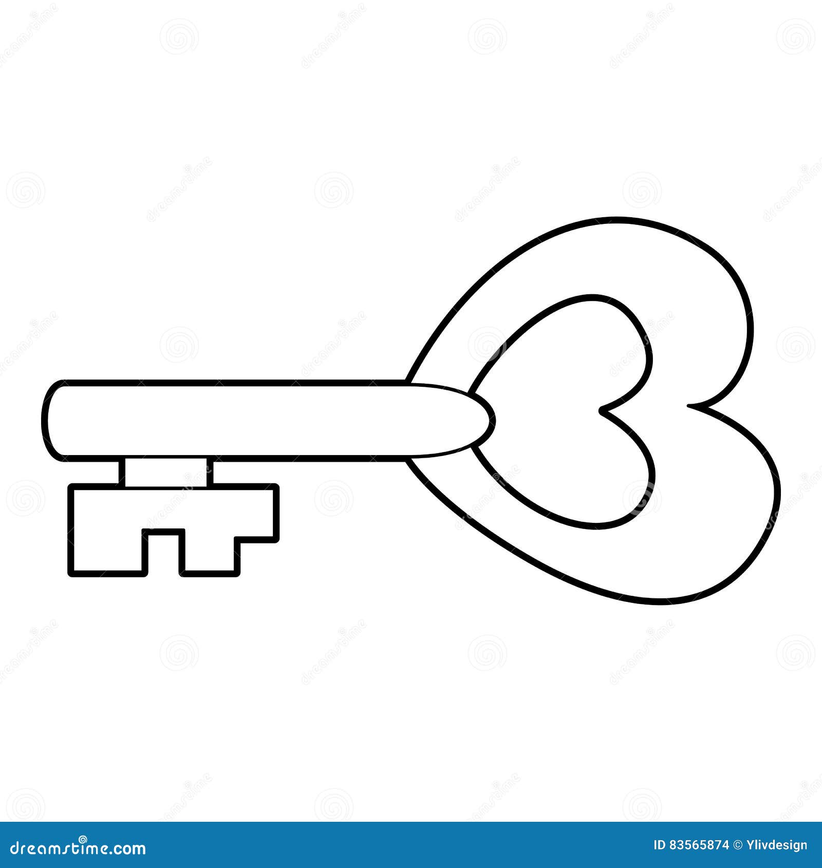 Key To Heart Icon, Outline Style Stock Vector - Illustration of beauty ...