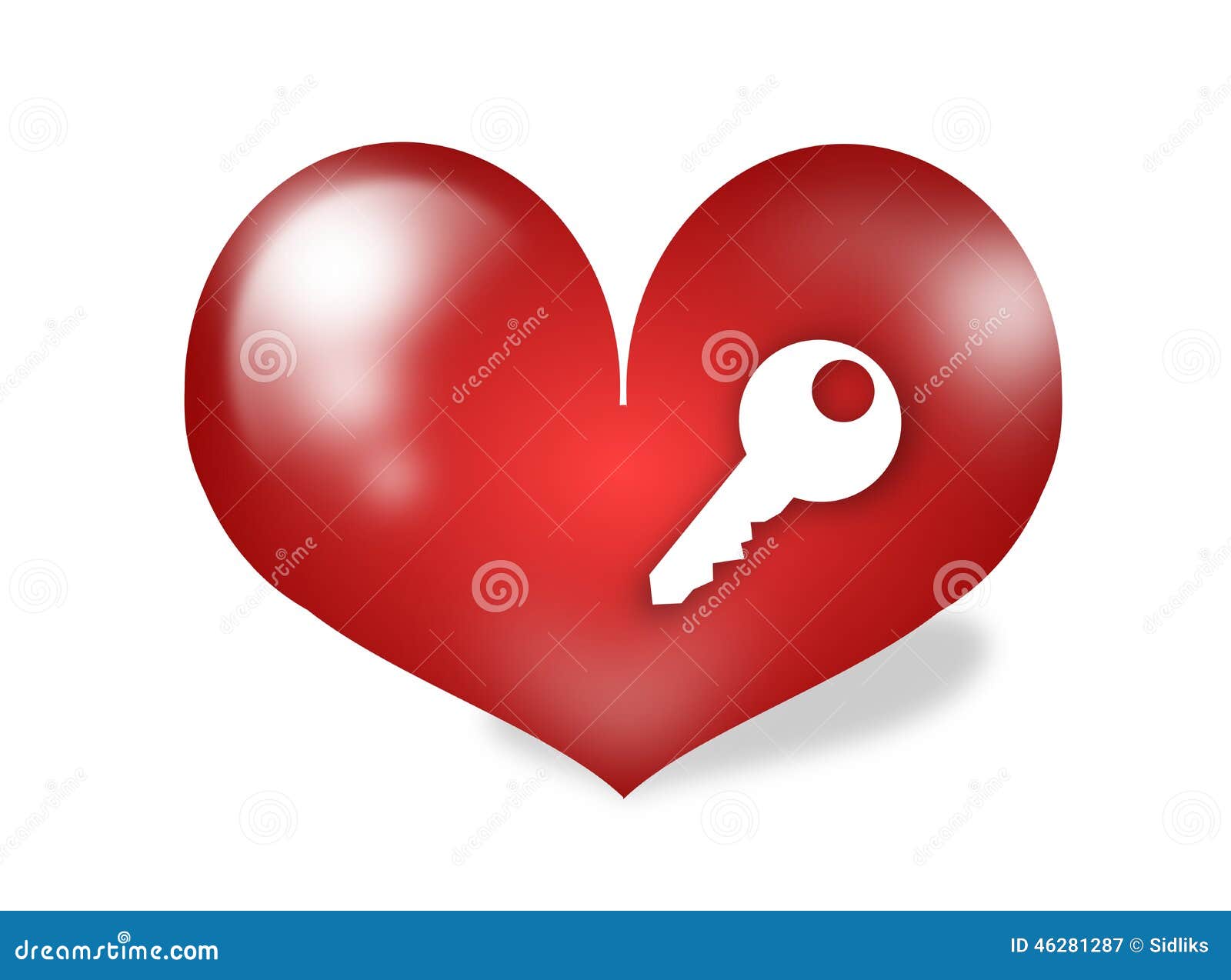 Key to heart stock illustration. Illustration of bright - 46281287