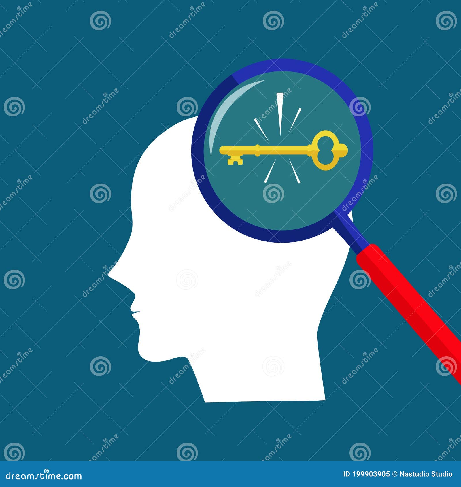 The Key To the Human Head. Problem Solving Ideas Stock Vector ...