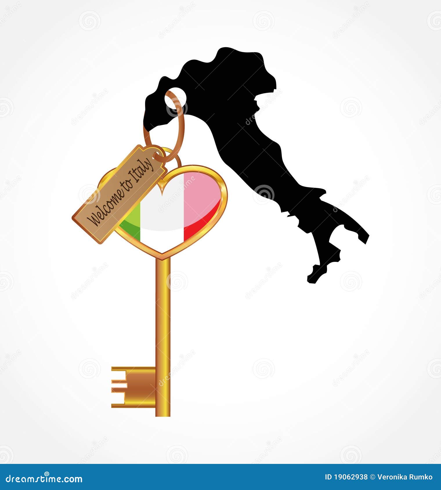 Key to italy stock vector. Illustration of element, light - 19062938