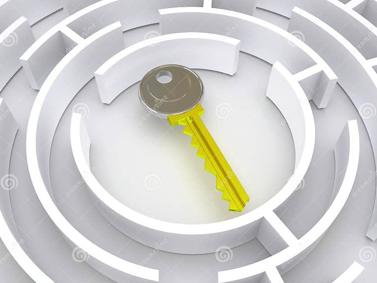 Key to labyrinth. stock illustration. Illustration of lockout - 35089714
