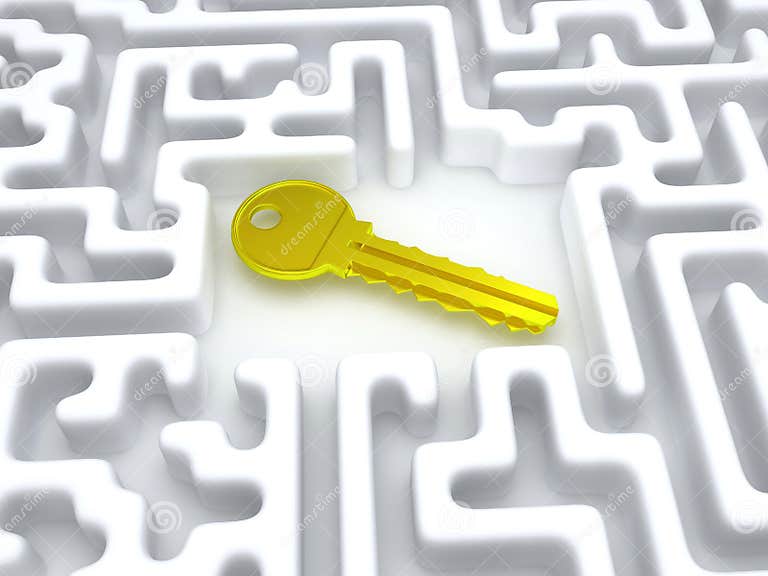 Key to labyrinth. stock illustration. Illustration of direction - 35092060