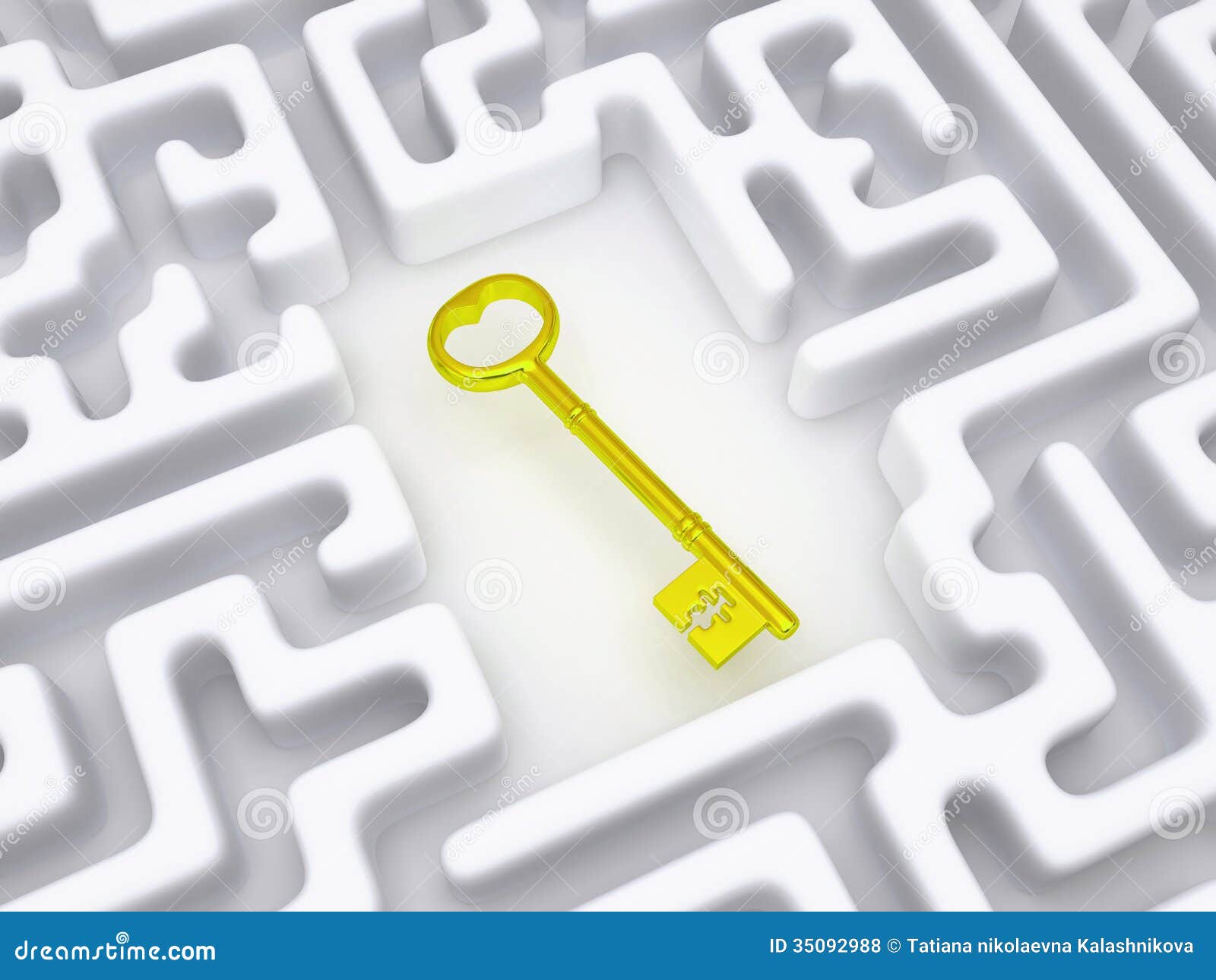 Key to labyrinth. stock illustration. Illustration of direction - 35092988
