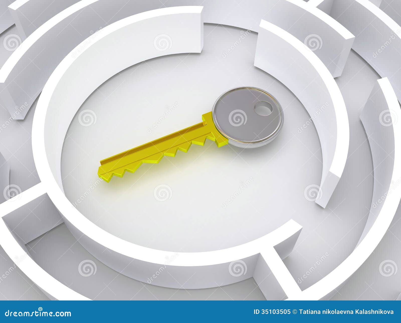 Key to labyrinth. stock illustration. Illustration of form - 35103505