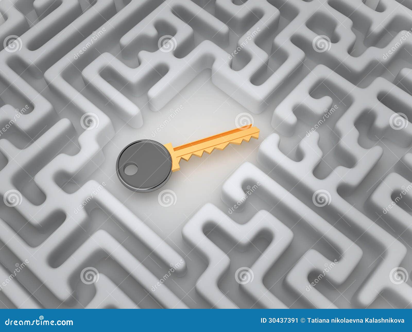 Key to labyrinth stock illustration. Illustration of pointer - 30437391