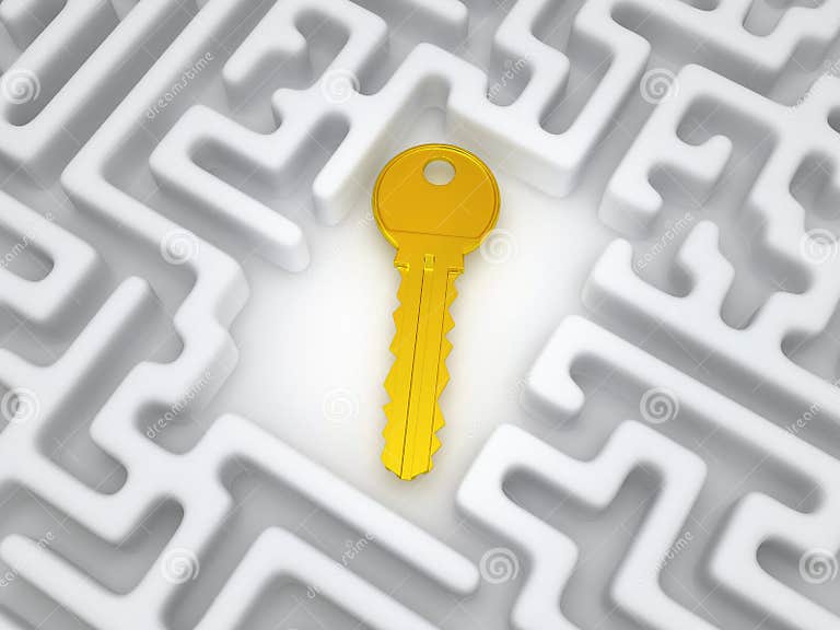 Key to labyrinth stock illustration. Illustration of segment - 30681397