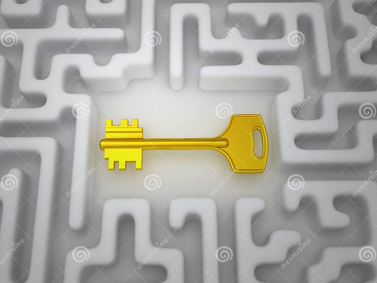 Key to labyrinth stock illustration. Illustration of code - 30682022