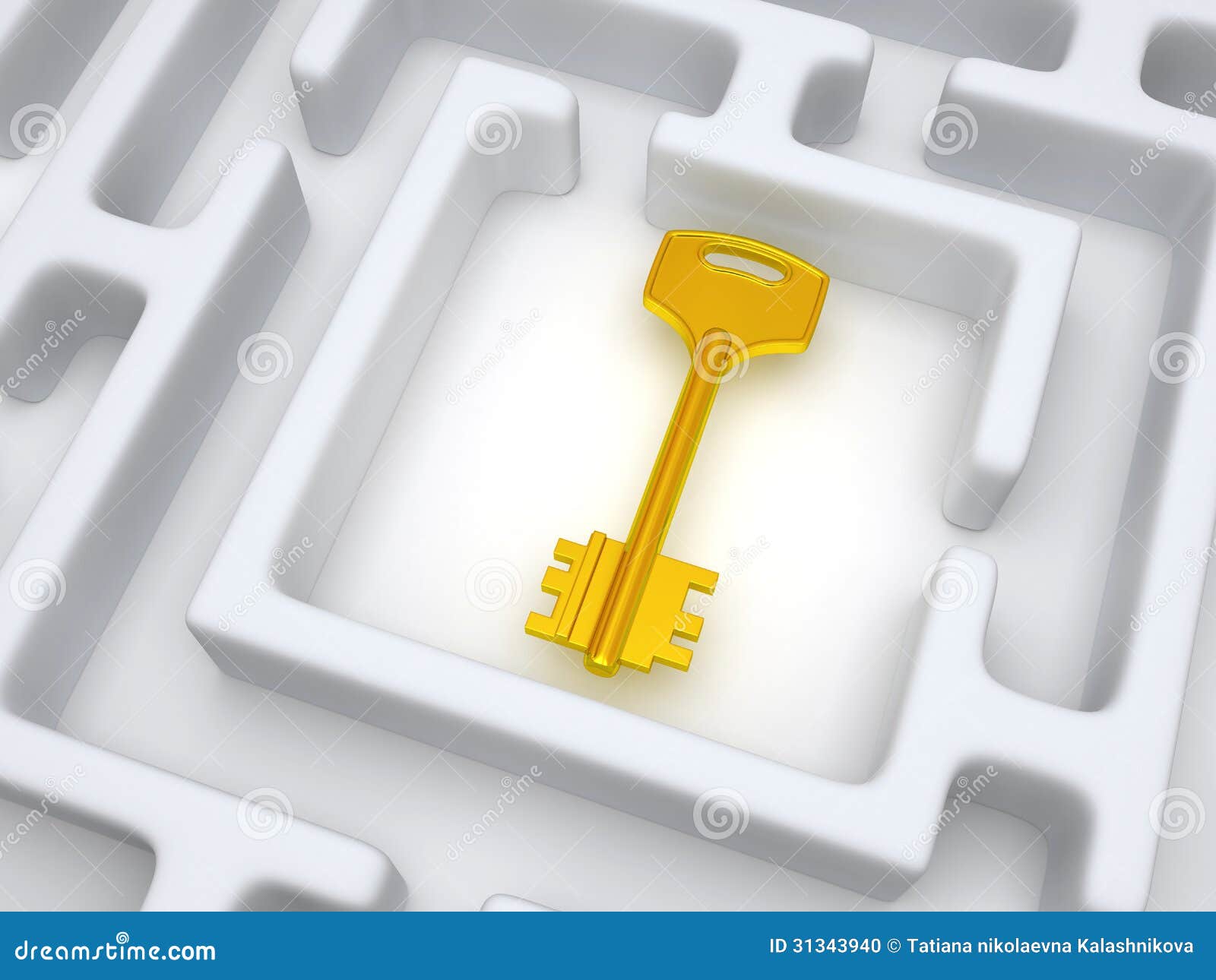 Key to labyrinth stock illustration. Illustration of confidence - 31343940