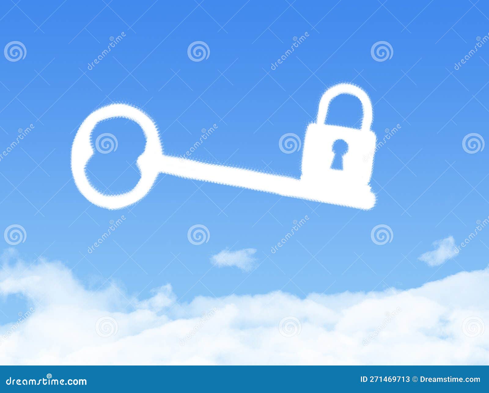 Key To Lock Shape Clouds , Business Concept Stock Illustration ...