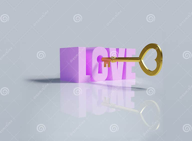 Key to Love stock illustration. Illustration of isolate - 7712725