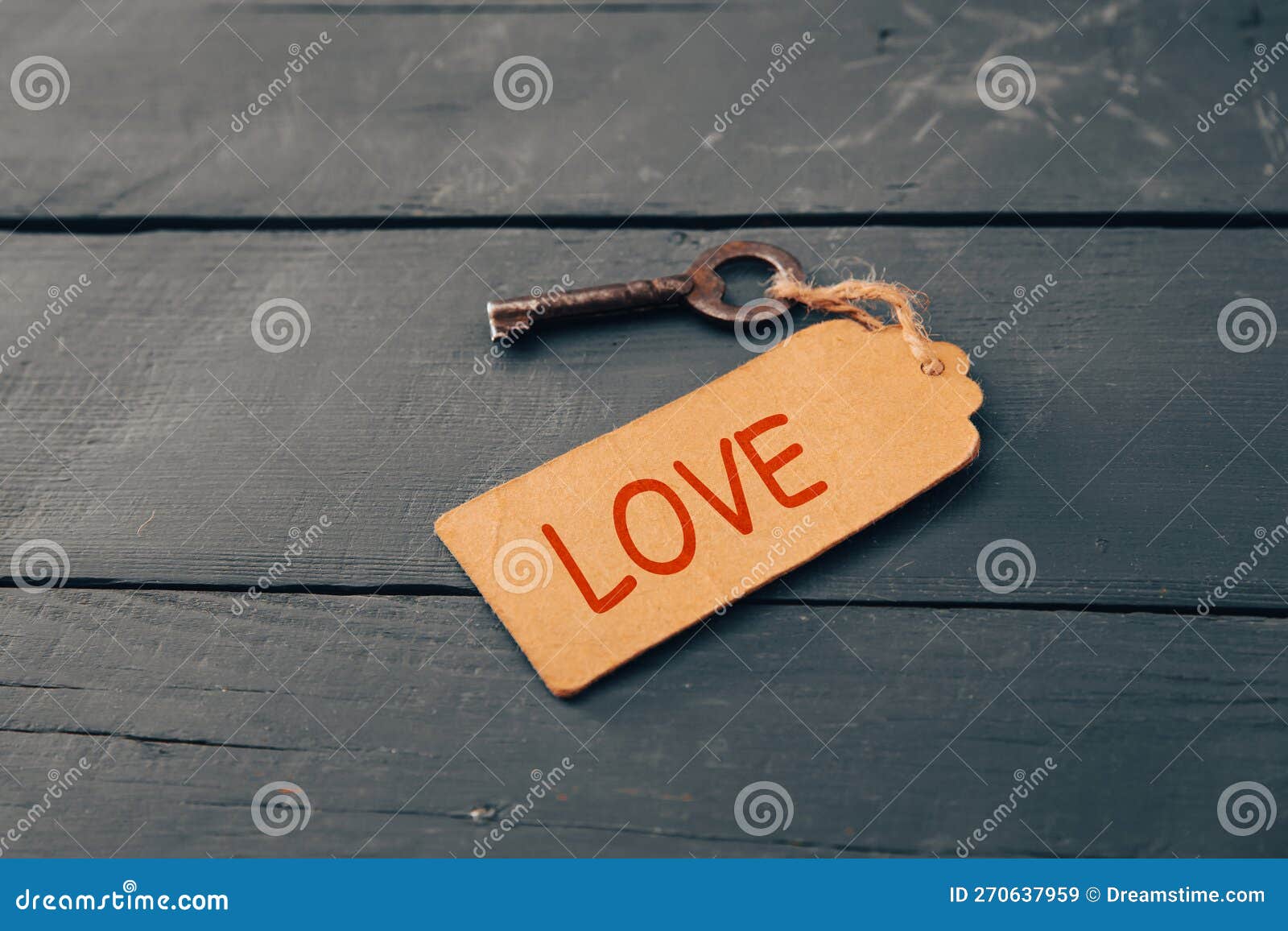 The key to love stock image. Image of table, love, label - 270637959