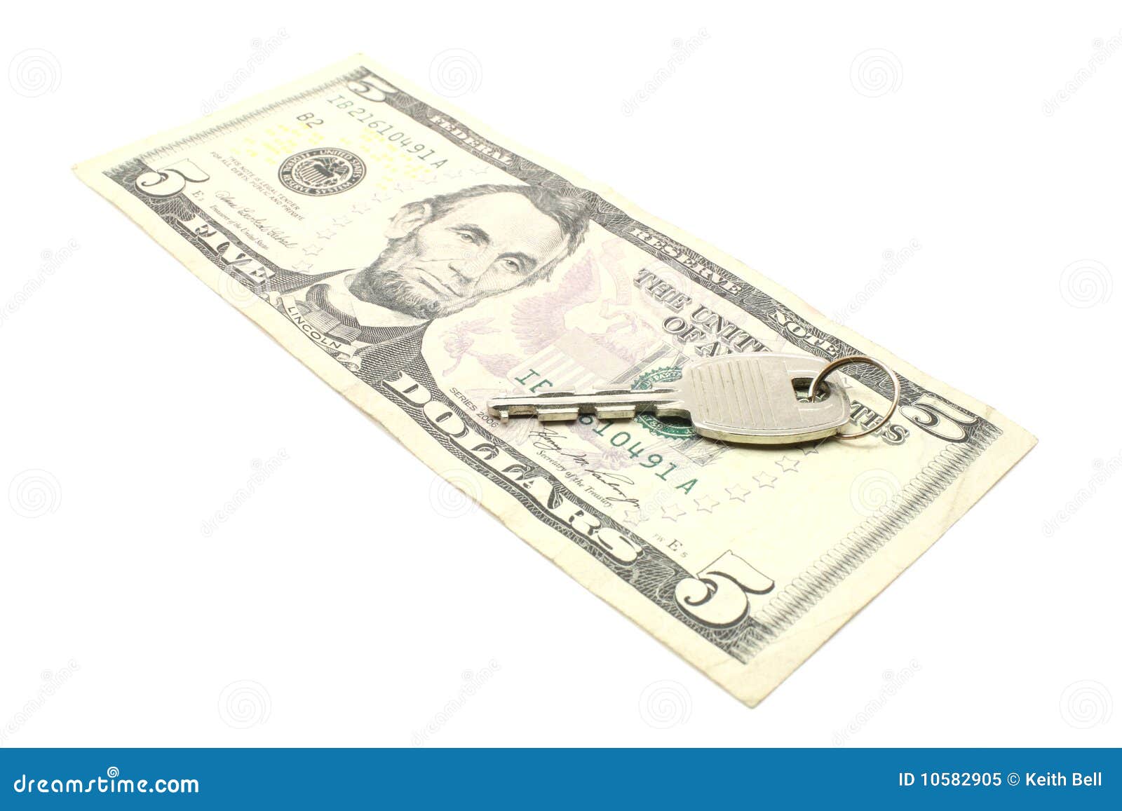 Key to Money stock image. Image of bill, five, cash, concept - 10582905
