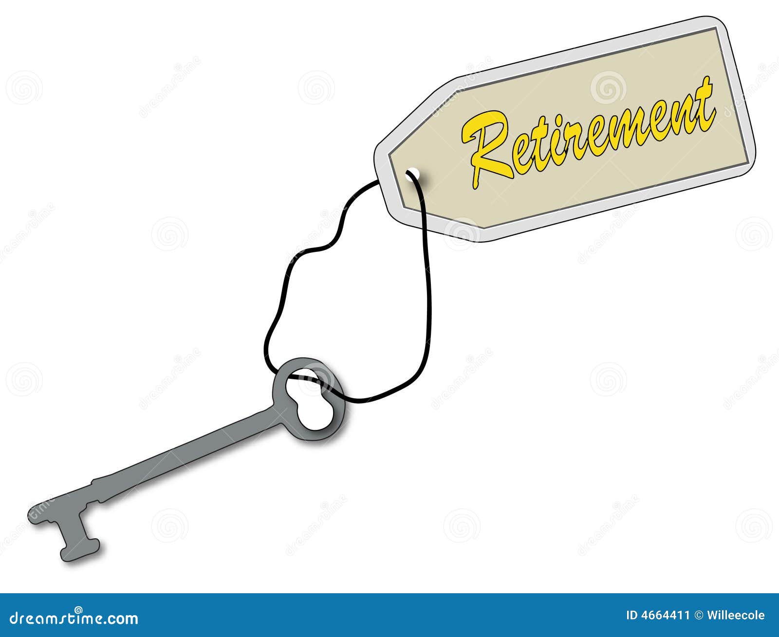 Key to retirement stock vector. Illustration of sign, words - 4664411