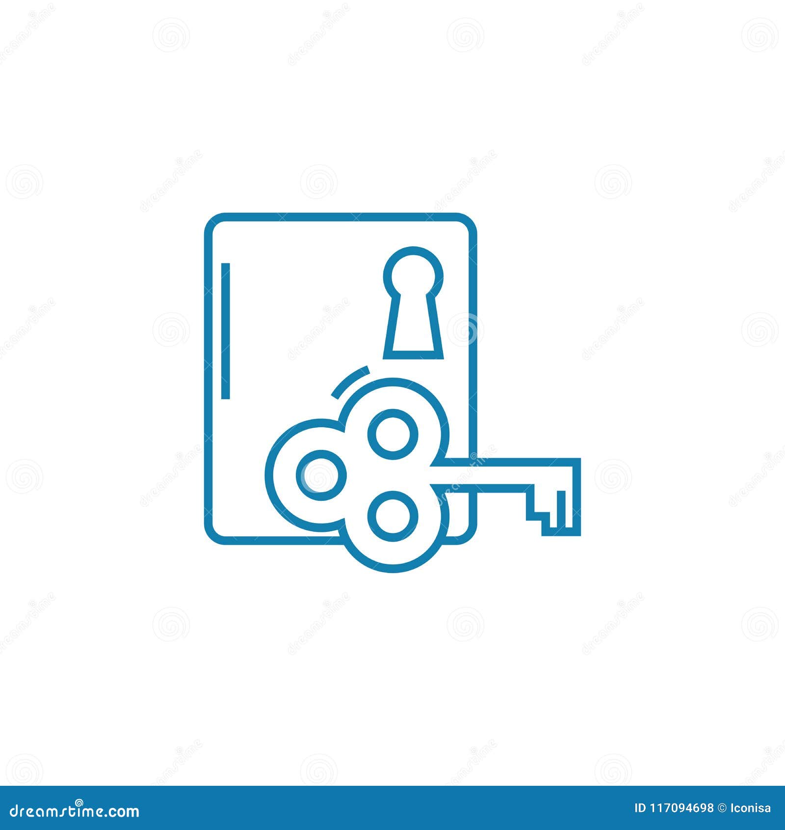 Key To Solving the Problem Linear Icon Concept. Key To Solving the ...