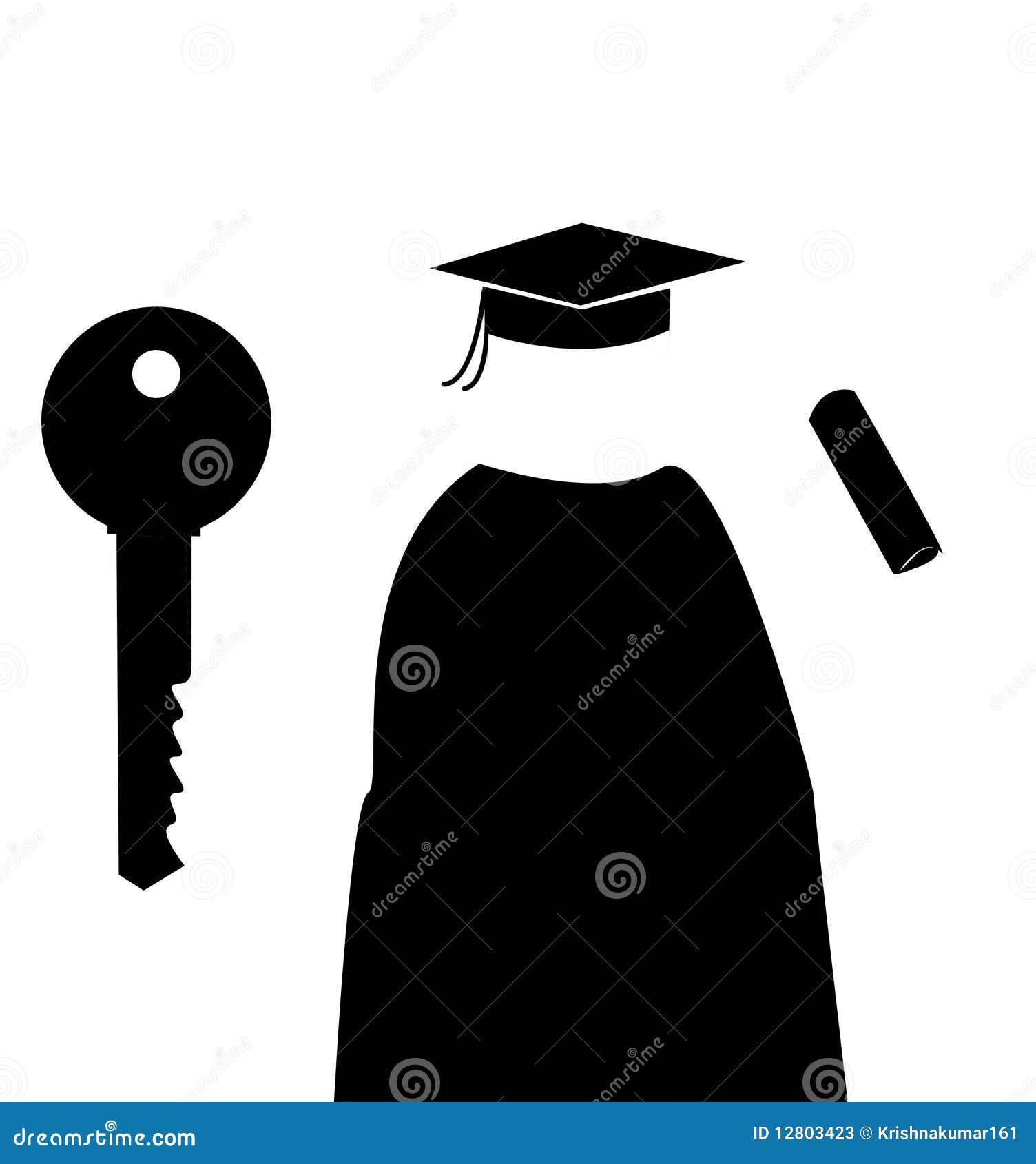 Key to success stock illustration. Illustration of graduation - 12803423