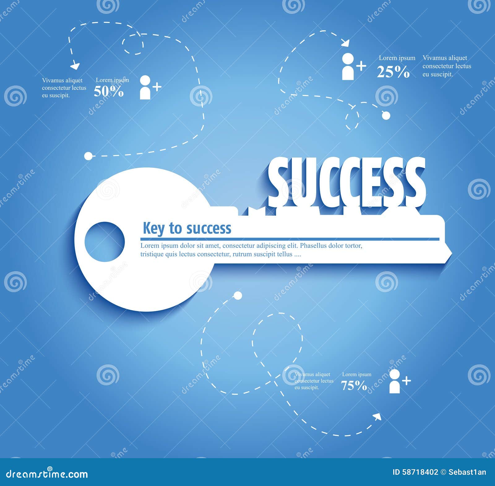 Key to Success stock vector. Illustration of concept - 58718402