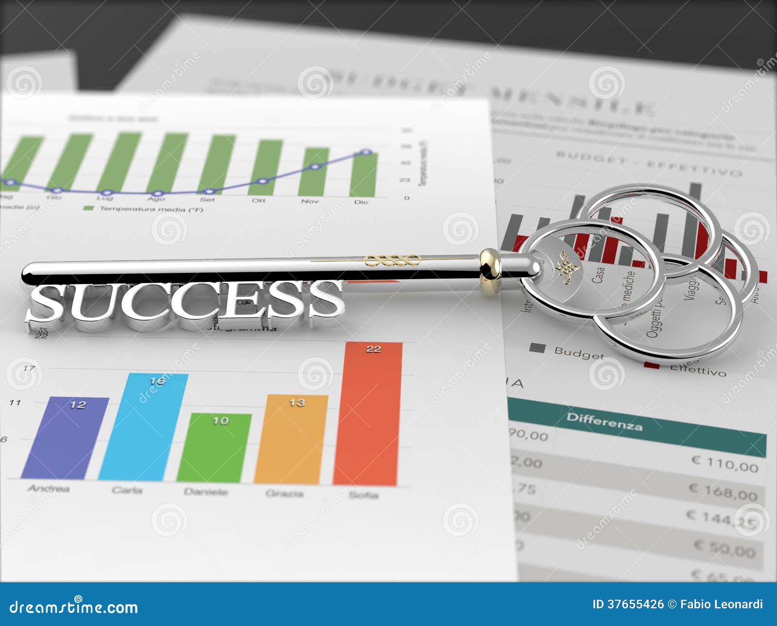 Key To Success - Financial Report Black Stock Photo - Image of design ...