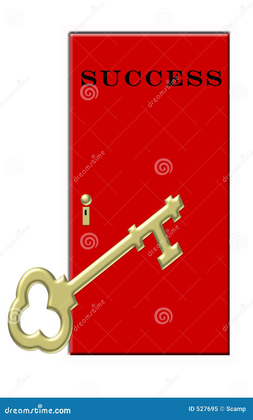 Key To Success - Gold Key Red Door Stock Illustration - Illustration of ...