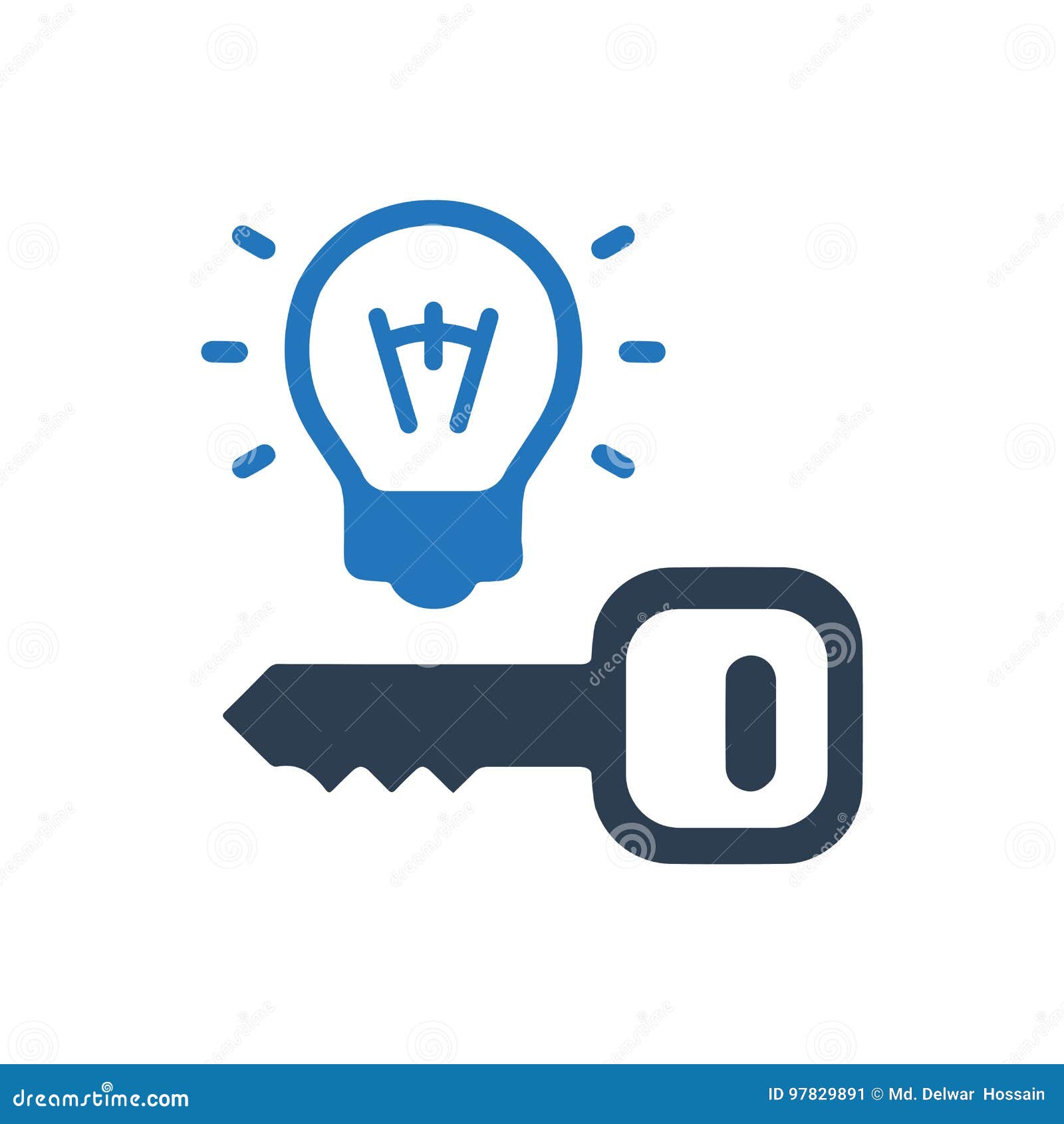 Key to Success Icon stock vector. Illustration of achievement - 97829891