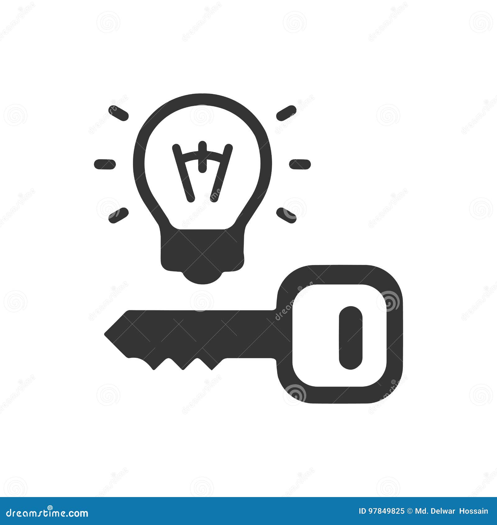 Key to Success Icon stock vector. Illustration of icon - 97849825