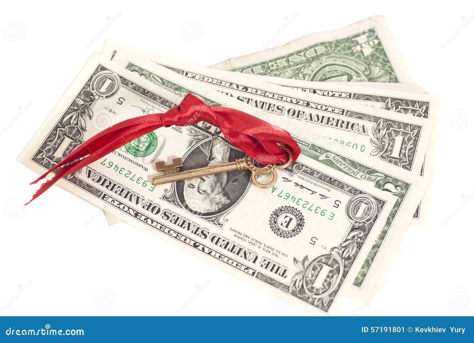 Key To Success on One Dollar Banknotes Stock Image - Image of wealthy ...
