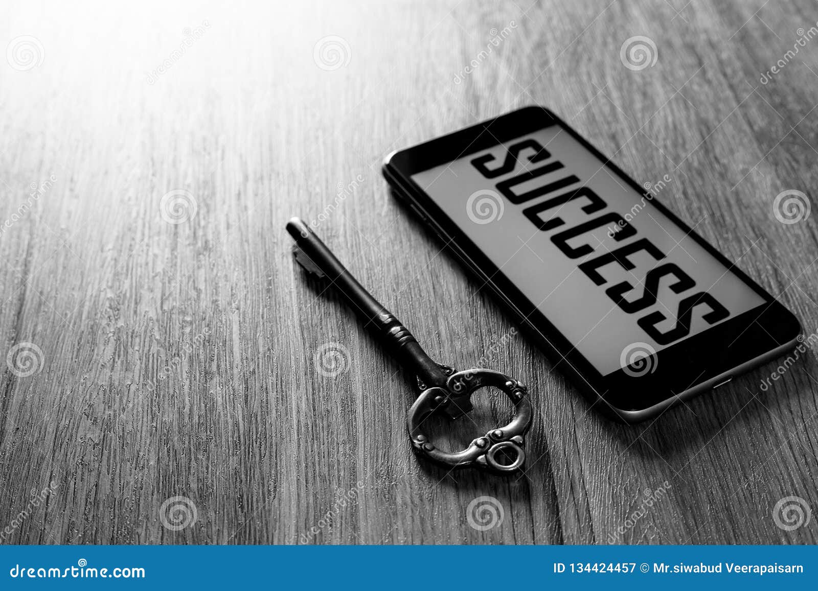 Key To Success, Smart Phone with Key of Success Stock Image - Image of ...
