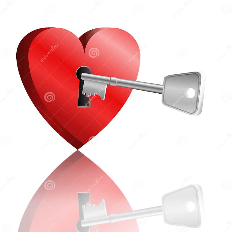 Key to unlock heart. stock illustration. Illustration of abstract ...