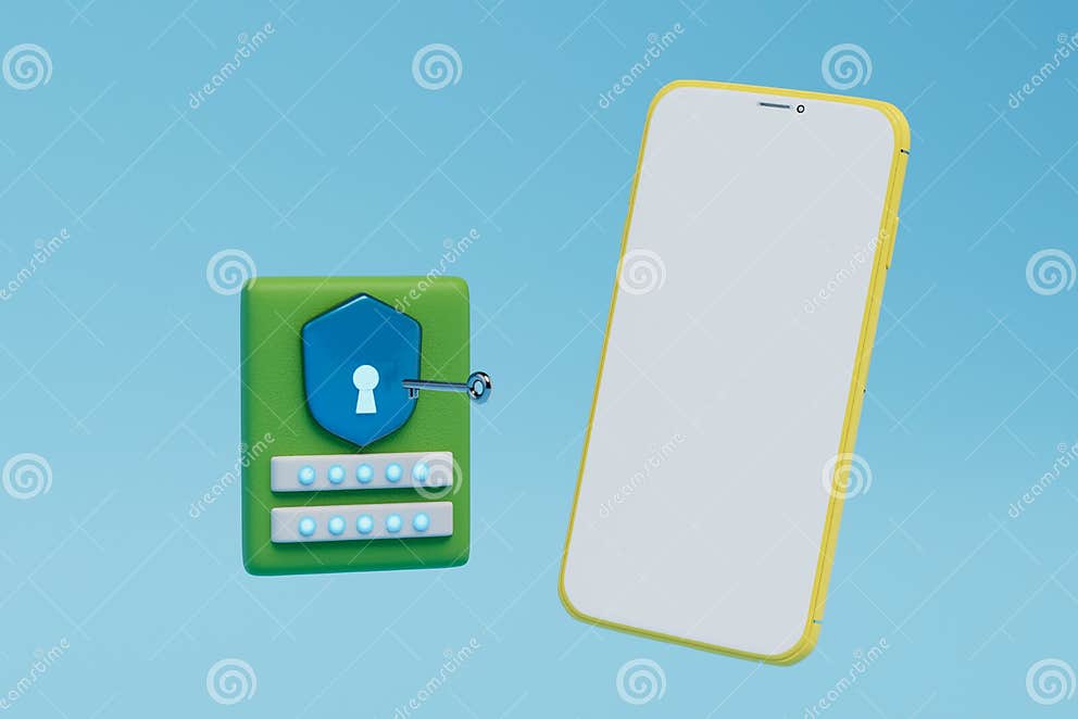 Key To Unlock Your Phone. Smartphone and Lock with Key and Code on a ...